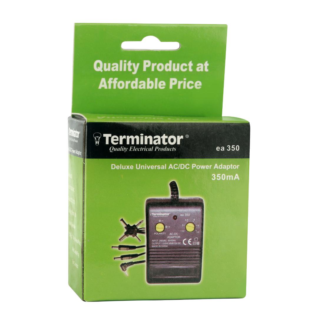 Terminator Deluxe Universal AC/DC Power Adaptor 350mA – Green Circle ...