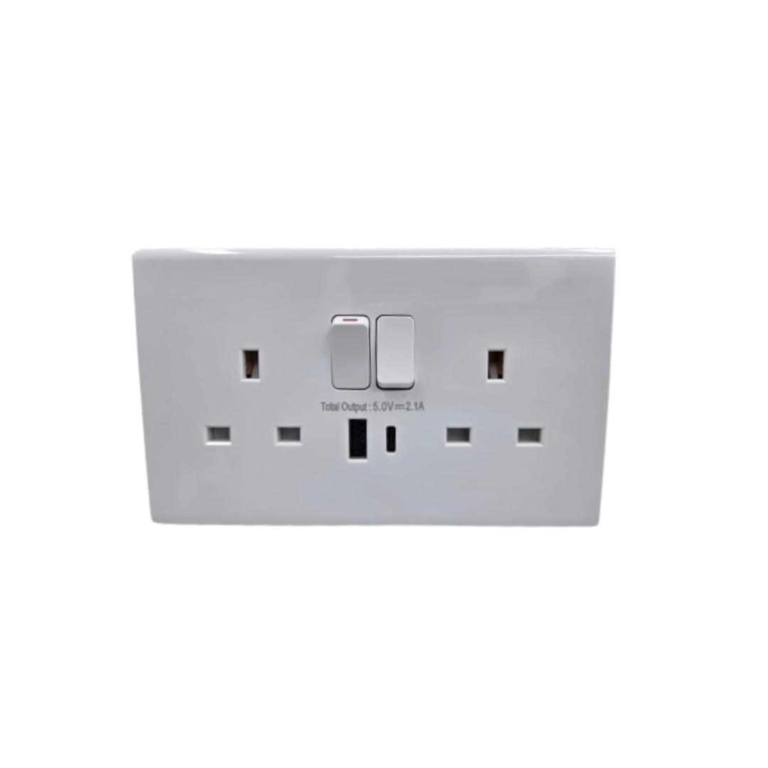 RR 13A DOUBLE SOCKET PALMA USB WITH A+USB (C TYPE) – Green Circle ...